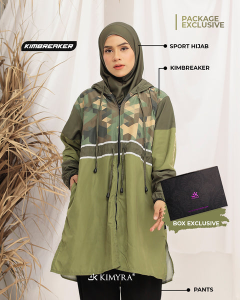 Pakej Set - Kimbreaker Jade Green - Muslimah Modest Windbreaker – KIMYRA